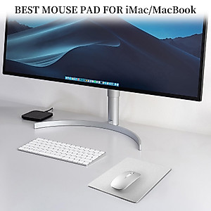 TERRATUTOR Aluminum Mouse Pad with Non-Slip Rubber Base and Micro Sand Blasting Alloy Surface for Fast and Accurate Control | Silver