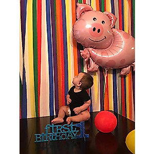 2 Pcs Pink Pig Shaped Jumbo Mylar Foil Balloon Farm Animal Themed Party Decorations Birthday Baby Shower Decor Supplies