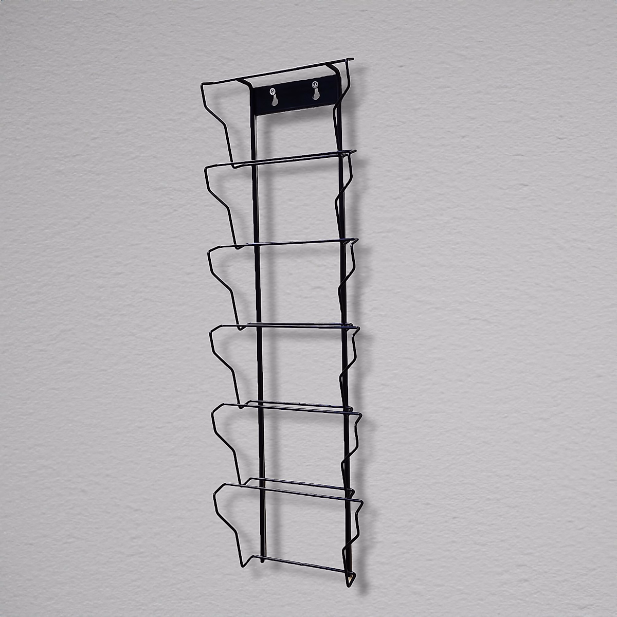 FixtureDisplays® Horizontal Wall Mounting 6 Pockets 6 X 4 Greeting Card Post Card Rack 6.7 X 2 X 21.3 11714-6*4-Black-NPF