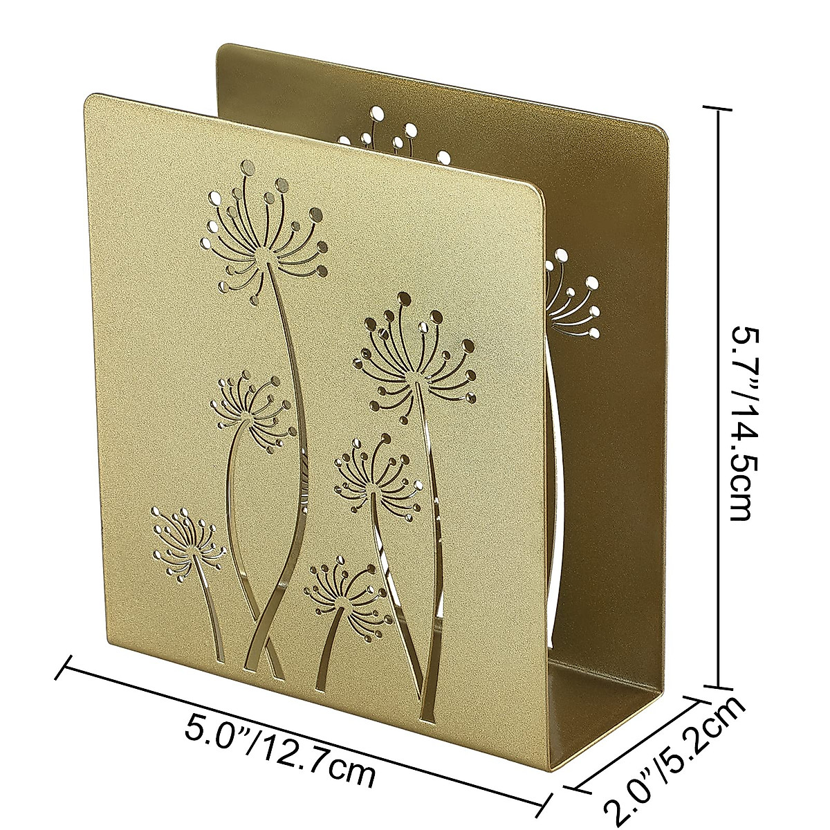 Gold Napkin Holder for Table, Metal Napkin Holder Stand for Dinner Home Kitchen Restaurant Picnic Party