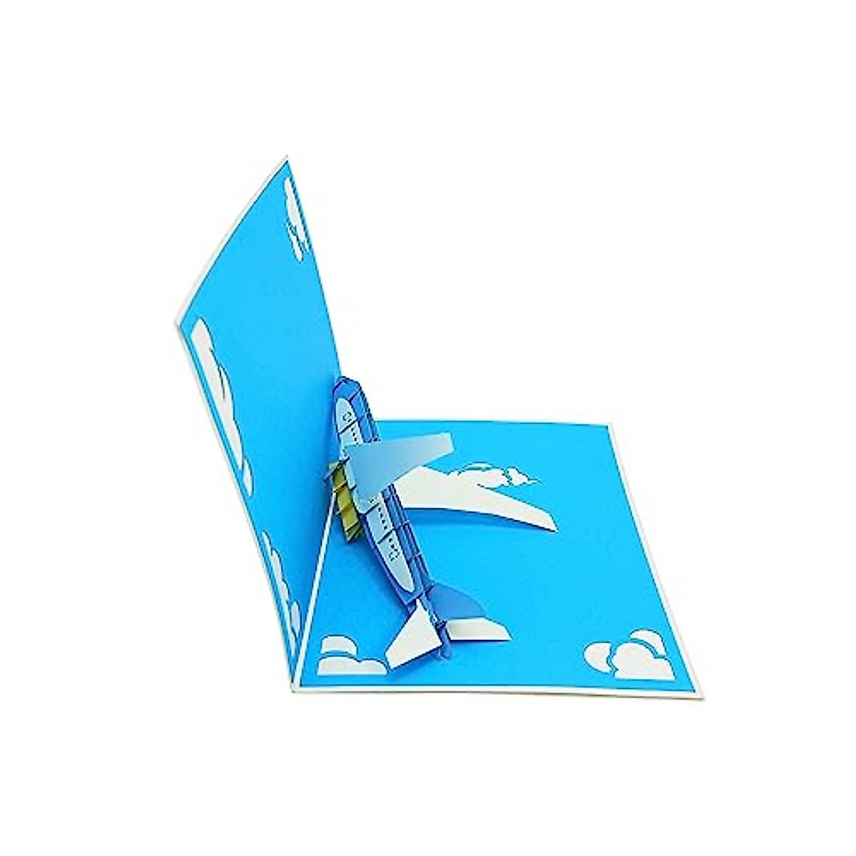 PopLife Jet Airplane Pop Up Card for All Occasions - Happy Birthday, Graduation, Congratulations, Retirement, Work Anniversary, Fathers Day - Pilots, Plane Travelers - Folds Flat for Mailing