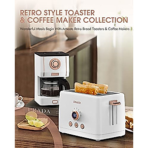 2 Slice Toaster, Retro Bread Toaster with LED Digital Countdown Timer, Extra Wide Slots Toasters with 6 Bread Shade Settings, Bagel, Cancel, Defrost Function, Stainless Steel with High Lift Lever, Removal Crumb Tray, White