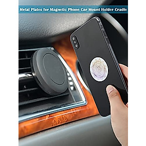 24 Pieces Mount Metal Plate for Phone Car Magnetic Mount Disc Universal Metal Plate Adhesive Sticker Replacement Magnet Patch for Magnetic Car Mounts Cell Phone Tablet Holder (Flower Squama Style)