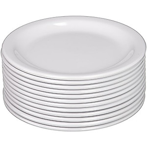 Winco MMPR-6W Round Melamine Plate, 6.5-Inch, White ( 12 Count ),Medium
