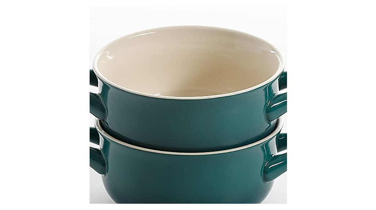 Crock Pot 30oz Artisan Stoneware Soup Bowl Set - Teal Gradient