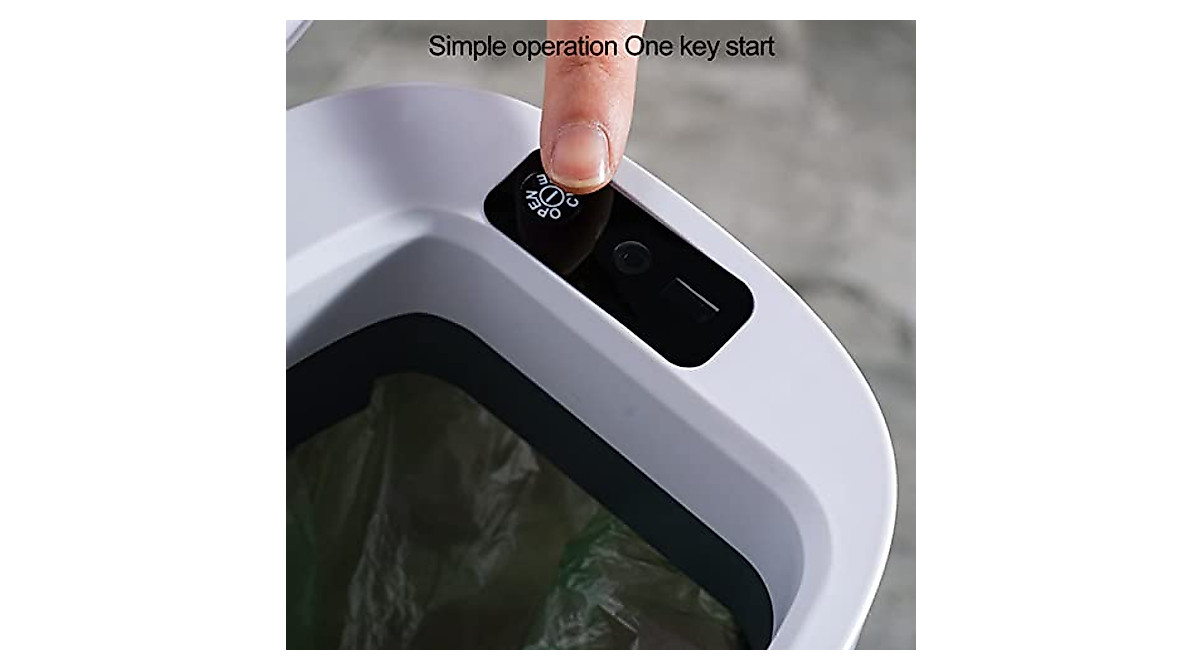 Kitchen Trash Can with Lid - Automatic Dustbin 2 Modes Touch Free ...