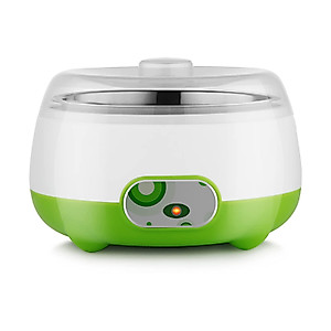 DENESTUS 1L Automatic Yogurt Maker with Stainless Steel Inner Pot for Home Organic Yogurt, Cheese Maker, Fruit Wine Maker （Green 110V）