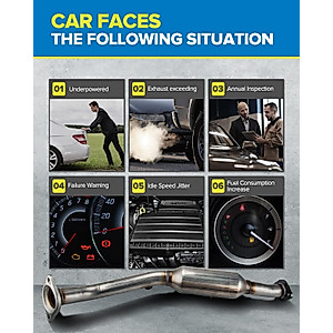 Prolenz 4" Universal Stainless Steel Catalytic Converter Automotive Replacement Catalytic Converters for Diesel Truck Car 81040 (EPA Compliant)