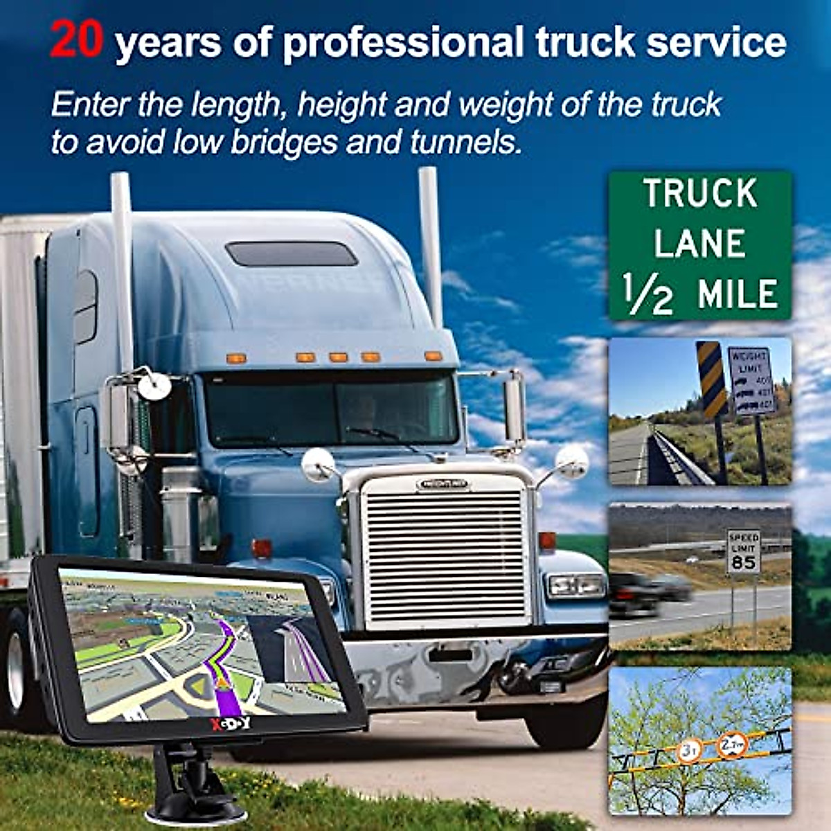 XGODY GPS Navigation for Car Truck GPS Navigation System 2023 Map 7 Inch Touchscreen Car GPS Navigator 8GB 256M with Voice Guidance and Speed Camera Warning Auto GPS with Lifetime Free Map Update