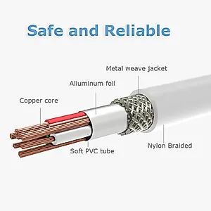 COSOOS 4 Short USB Cable, 4 Pack 9 Inch Nylon Fast Charging and Syncing Cords Compatible for iPhone 12, 12 Pro Max, 11, XS MAX, 8 Plus, 7, 6, iPad Air, Mini, Charging Station, Power Bank.