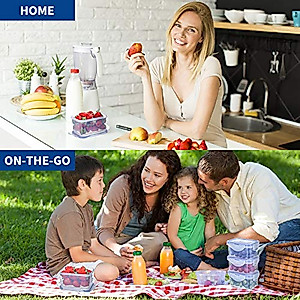 KIGI [6 Pack] 6.1OZ Airtight Plastic Food Storage Containers Set, Rectangular Small Storage Boxes, Microwave, Freezer and Dishwasher Safe