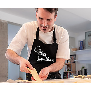 Personalized Chef Apron, Apron for Women or Men with Pockets, Cooking Aprons for Women, Chef Apron for Men, Custom Kitchen Apron Customized Woman Man Aprons, Personalized Gift for Dad or Mom