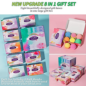 Bath Bombs Gift Set - 48 Organic Bath Bombs with All Natural Essential Oils, Shea Butter to Moisturize Skin & Stress Relief, Christmas Gifts for Women Mom, Stocking Stuffers for Adults Kids Girls