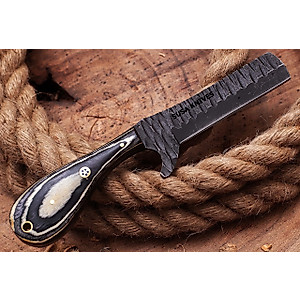 SUSA KNIVES Custom Handmade 1095 steel Bull cutter knife, cowboy knives with pancake leather sheath