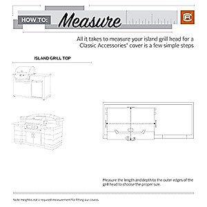 Classic Accessories Water-Resistant 32 Inch Built-In BBQ Grill Top Cover