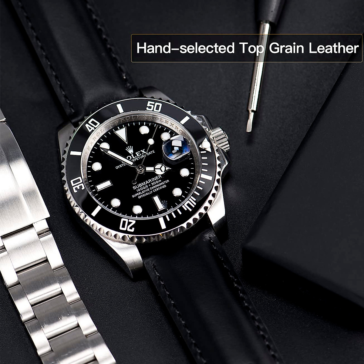 OTTOODY Leather Watch Bands Quick Release, Elegant Top Grain Leather Watch Straps for Men & Women, Choice of Color & Width - 18mm, 19mm, 20mm, 21mm or 22mm Wristbands Bracelet for Watch & Smartwatch