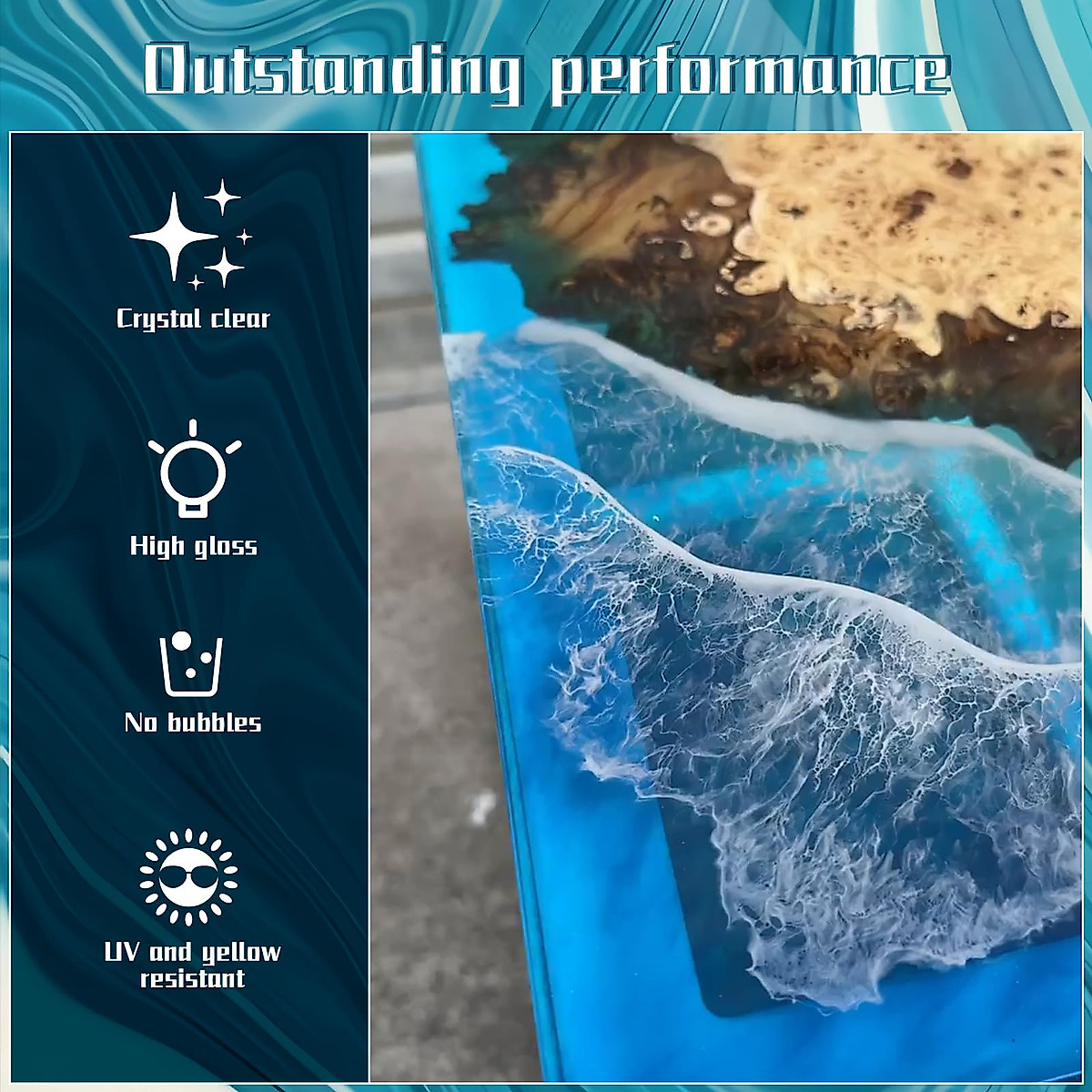 16OZ Epoxy Resin Kit-Crystal Clear Resin and Hardener Resin Epoxy kit,No Yellowing, No Bubbles Casting Resin Perfect for Jewelry Making Molds Crafts DIY 1:1 Ratio（8OZx2)