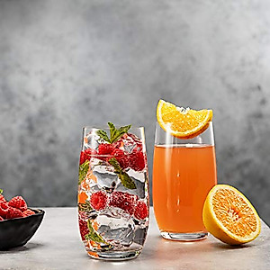 Godinger Highball Glasses, Tall Beverage Glass Cups, European Made - 16oz, Set of 4