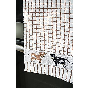 Samuel Lamont & Sons Poli Dri Tea Cotton Towel, Cows Brown
