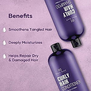 Botanic Hearth Curly Hair Shampoo and Conditioner Set For Curly Hair | Detangle, Define & Enhance Curls | With Jojoba oil & Vitamin E | Sulphate Free | 16 fl oz x 2