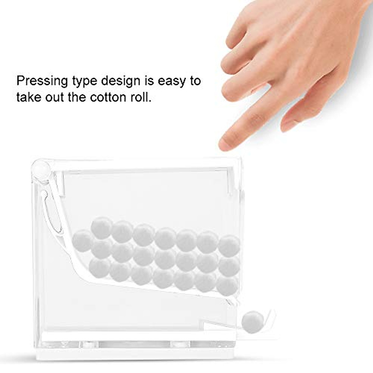 Dentist Cotton Case Teeth Cotton Roll Dispenser Cotton Roll Dispenser Cotton Roll Press Type Cotton Holder Press Type Cotton Swab Storage Box[White]