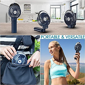 COMLIFE Portable Handheld Misting Fan, 3000mAh Rechargeable Battery Operated Spray Water Mist Fan, Foldable Mini Personal Fan for Travel, Makeup, Home, Office, Camping, Outdoors