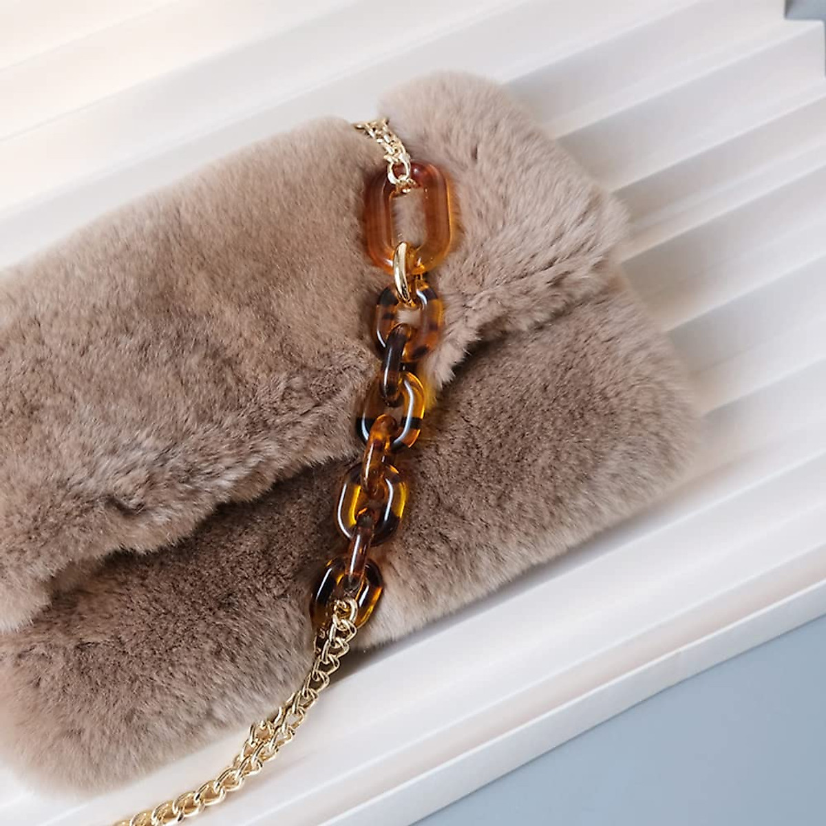 Wiwpar Acrylic Amber Bag Chain Shoulder Bag Purse Replacement Chain Straps for Women's Handbags (Style 4)