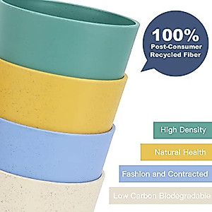Homienly Wheat Straw Cups Plastic Cups Unbreakable Drinking Cup Reusable Dishwasher Safe Water Glasses (12 OZ)