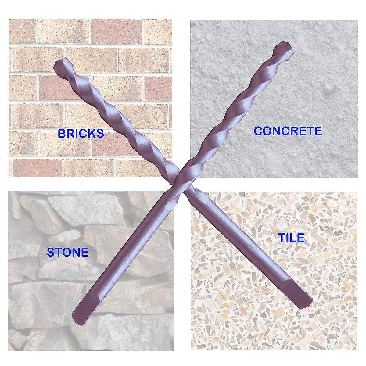 Masonry Drill Bits 5/32 in.x 4-1/2 in. Carbide Tip Flat Shank Drill Concrete Stone Bricks-10Pcs