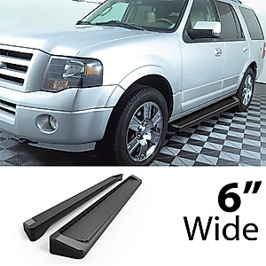APS Black Running Boards Style Compatible with Ford Expedition 1997-2017 (Exclude EL Model) (Not Fit Funkmaster Flex Edition) (Nerf Bars Side Steps Side Bars)