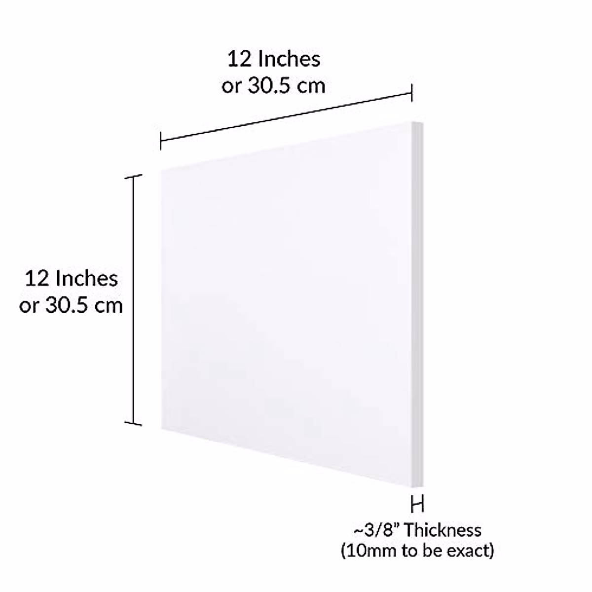 SimbaLux Acrylic Sheet Clear Cast Plexiglass 12” x 12” Square Panel 3/8” Thick (10mm) Transparent Plastic Plexi Glass Board with Protective Paper for Signs, DIY Display Projects, Craft, Easy to Cut