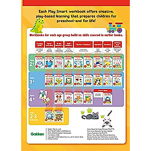 Play Smart Early Learning: Pre-k Activity Workbook : Learn Essential First Skills: Tracing, Coloring, Shapes, Cutting, Drawing, Picture Puzzles, Numbers, Letters; Go-green Activity-board