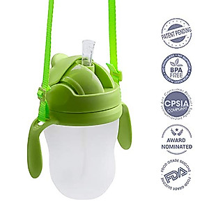 3-in-1 Straw Sippy Cup Conversion Kit for Comotomo Baby Bottle, 5 Ounce and 8 Ounce (Weighted Straw, Green)