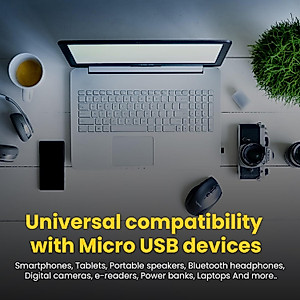 BRENDAZ Micro USB Cable (2-Pack) USB-A to Micro USB Fast Charging Cord, Compatible with Kindle Fire HD Tablet, PS4, X-Box One S X, Galaxy S6, S7 Edge J7, Note 5 4, Android Charging Cord (3-Feet)