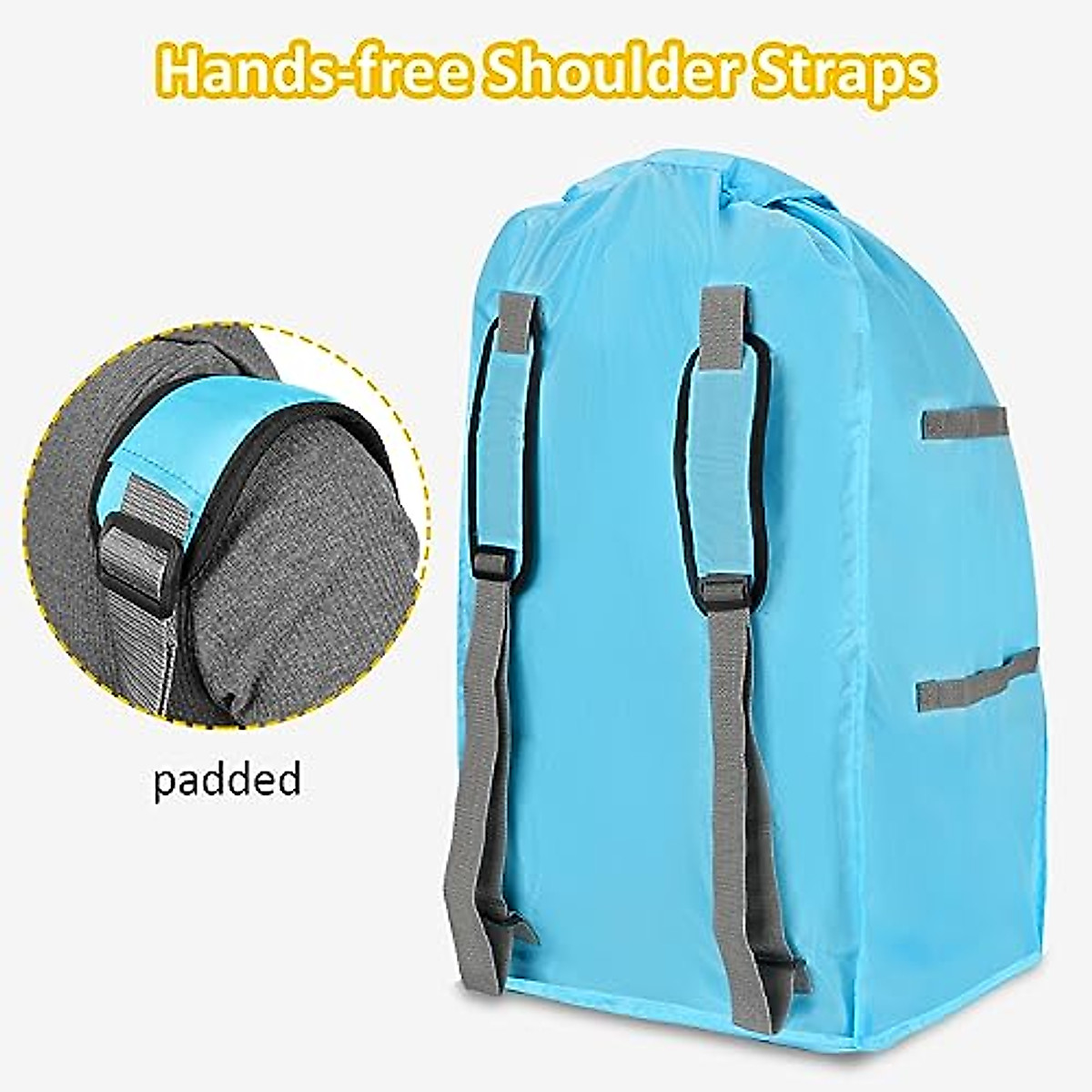 YOREPEK Car Seat Travel Bag Backpack, Universal Car Seat Bags for Air Travel Fits Convertible,Booster,Infant Carseat, Carseat Travel Cover, Gate Check Bag for Car Seats,Blue