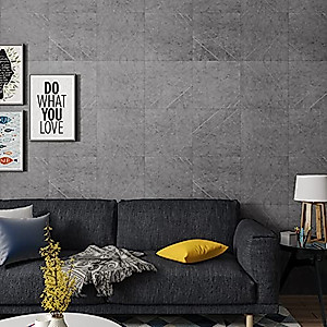 CHICHOME Gray Peel and Stick Floor Tile Matte Marble Vinyl Flooring Waterproof Self Adhesive Wall Tiles for Interior Wall Décor 12'' x12'' Removable Flooring Tiles for Bathroom Kitchen Floor 6PCS