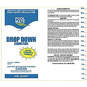 Pool Mate 1-2440-02 Drop Down Liquid Flocculant for Swimming Pools, 1-Quart, 2-Pack (Package May Vary)