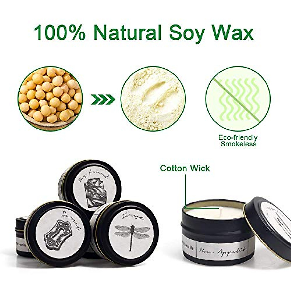 Scented Candles Gifts Set, 6 Pack Candle Set for Men,150 h Long Lasting Soy Candle, Candles Gifts for Women, Birthday Anniversary Housewarming Gift, Stress Relief & Relax Body