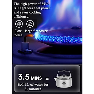 Naturehike 2-Burner Camping Stove, Portable Camping Grill/Stove with Adjustable Burners, Wind Guards, and 17061 Total BTUs of Power, Perfect for Camping & Hiking