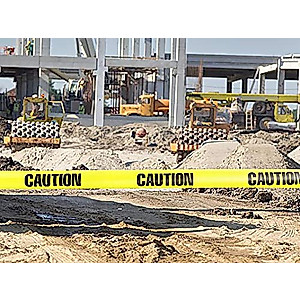 ATERET Premium Yellow Caution Tape I 3 inch x 1000 feet I Harzard Tape w/Bright Yellow & Bold Black Text I 3" Wide for Maximum Readability I Ideal Use for Danger/Hazardous Areas (1-Pack)