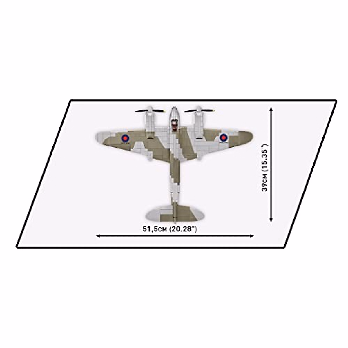 COBI Historical Collection WWII De Havilland DH.98 Mosquito Plane, Wood