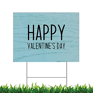 Lawn Yard Signs Happy Valentine's Day Corrugated Sign Couples Anniversary Motivational Quotes for Garage Sales Rent Open House Construction 18x24 inches