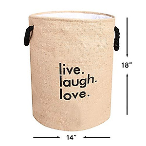 Foldable Laundry Basket with Handle,Large Capacity Dirty Clothes Laundry Hamper (Yellow)