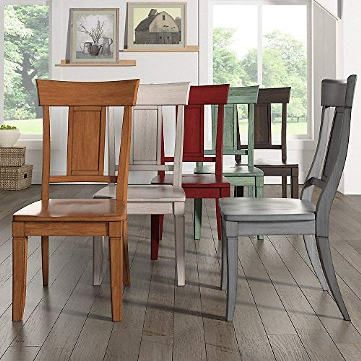 Inspire Q Eleanor Panel Back Wood Dining Chair (Set of 2) by Classic Grey Antique