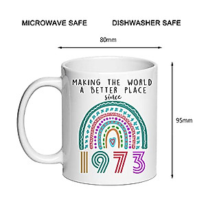 50th Birthday Gifts Women Coffee Mugs - 1973 Birthday Gifts For Women, 50 Year Old Birthday Gifts For Women, 50th Birthday Gift Ideas, 50 Birthday Gifts For Women Cups, Novelty Fifty Mug 11 oz (50)