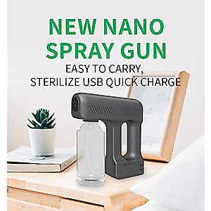 TONHOKJ Steam Gun, Handheld Rechargeable Nano Atomizer 17oz Large Capacity ULV Electric Sprayer Fogger for Home, Office, School or Garden (White)