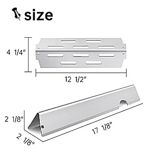 Clivimi Grill Flavorizer Bars Grill Heat Deflectors BBQ Gas Grill Replacement Parts for Weber 66796 66033 66041, Weber Genesis II E-410 S-410, II LX E-440, S-440, 17 Inch Grill Heat Plates Shield