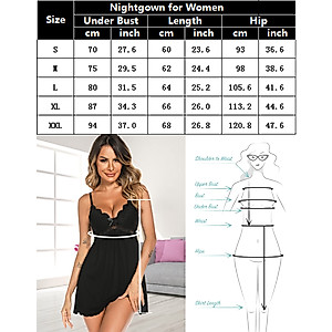 klier Womens Lace Lingerie Sleepwear Halter Chemise Nightie Full Slip Dress Black XL