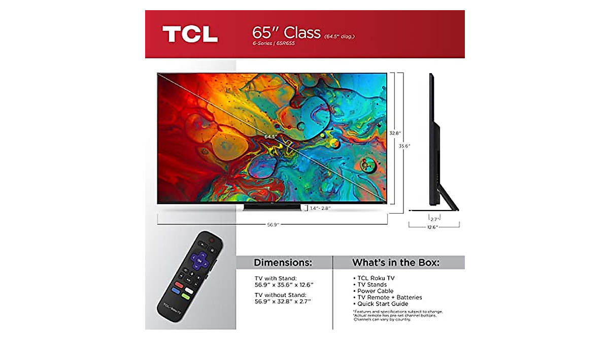 TCL 55" 6-Series 4K Mini-LED QLED Roku TV - 144Hz VRR