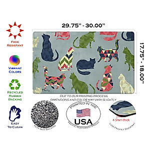 Toland Home Garden 800318 Cat Pattern Kitty Door Mat 18x30 Inch Outdoor Doormat for Entryway Indoor Entrance